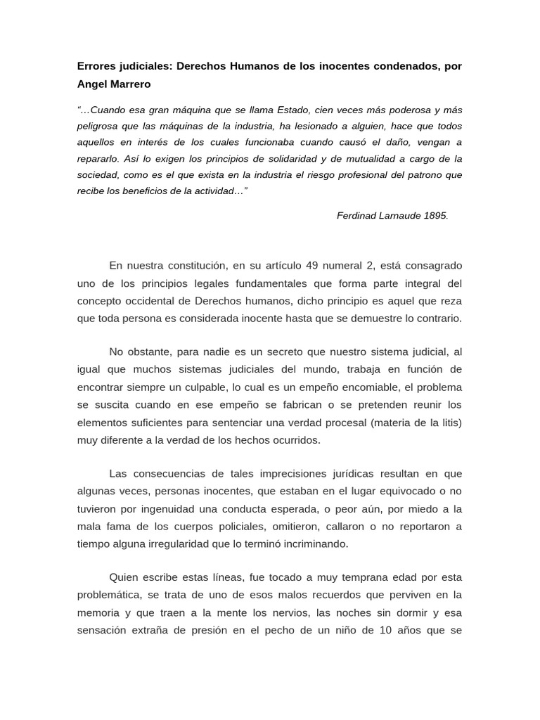 Errores Judiciales y Derechos Humanos | PDF