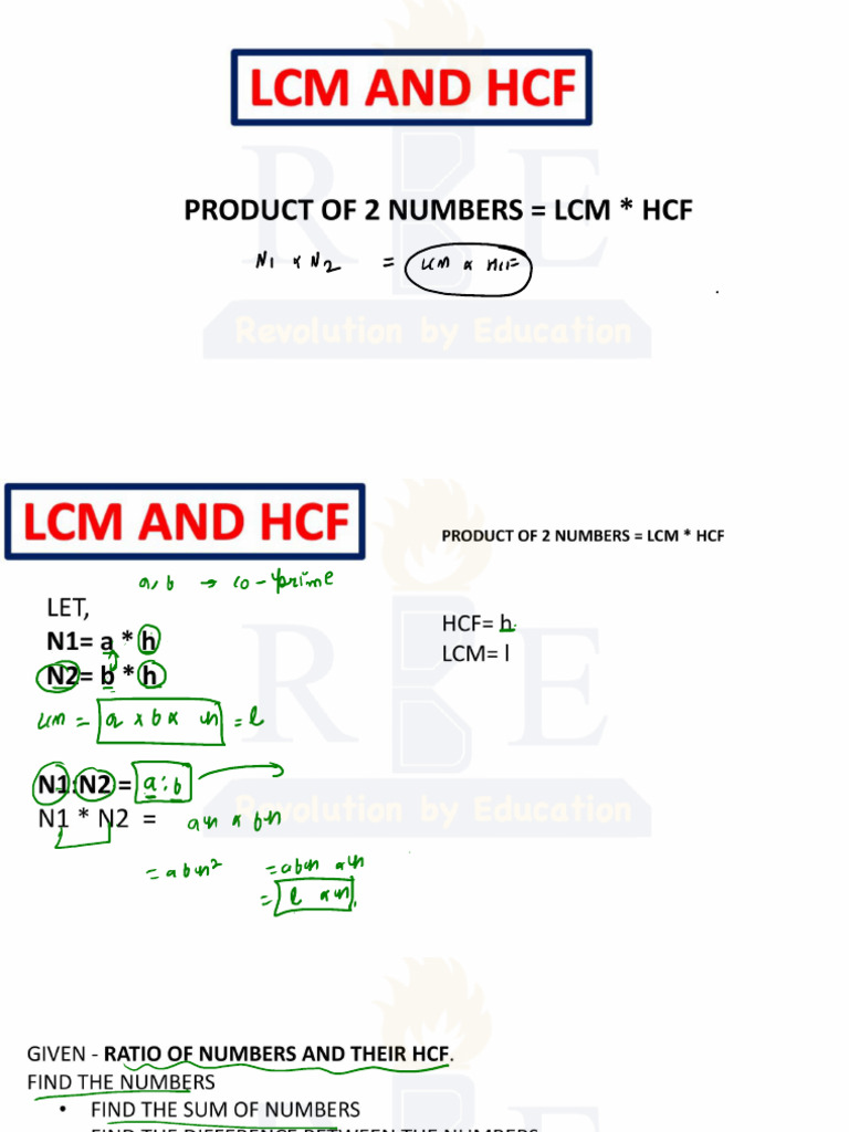 LCM and HCF | PDF