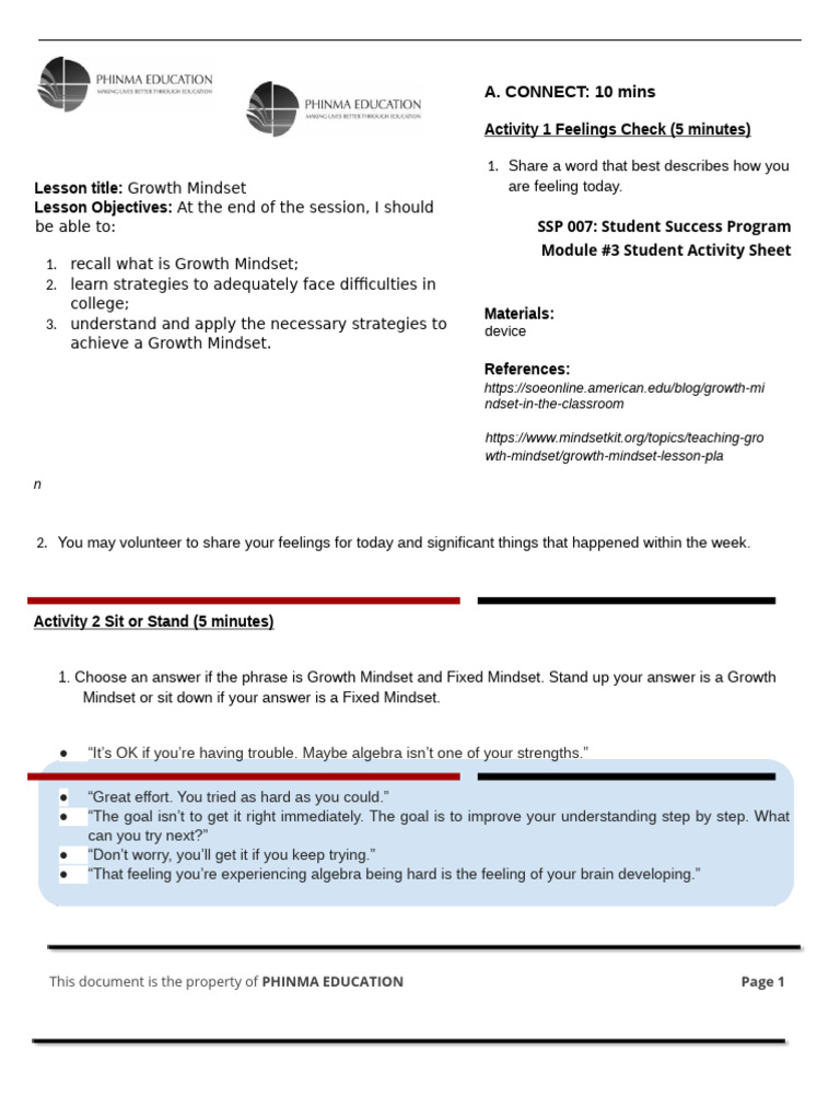 Growth Mindset Strategies for Students | PDF | Mindset | Cognitive Science