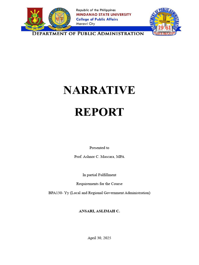 Narrative Report | PDF