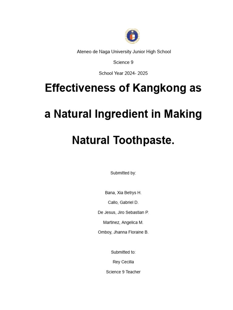 Group 2 Investigatory Project | PDF | Oral Hygiene