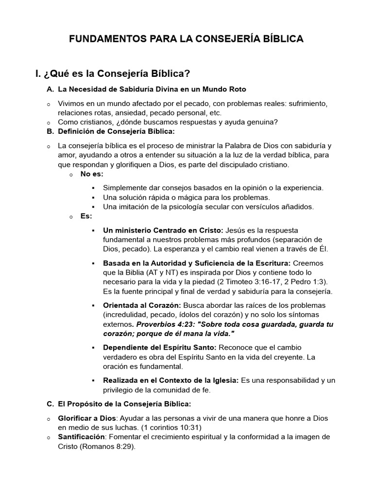 Consejería Bíblica Modulo 1 Separata Pdf Sicología Biblia