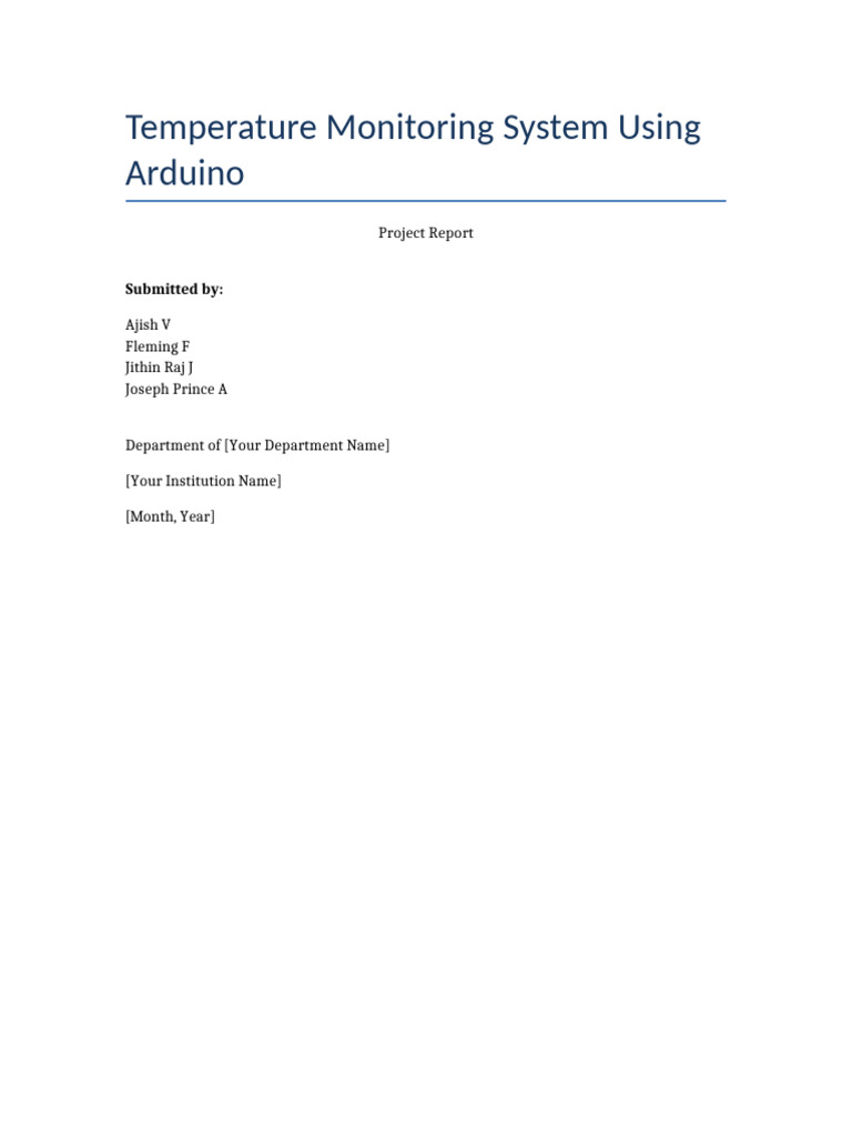 Arduino-Based Temperature Monitoring System | PDF | Arduino | Sensor