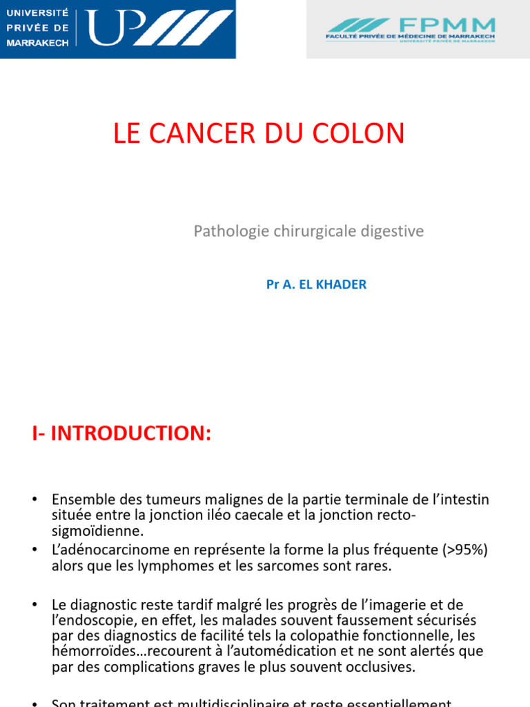 Adénocarcinome du côlon : diagnostic et traitement | PDF | Cancer du ...