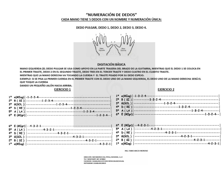 Numeración de Dedos | PDF