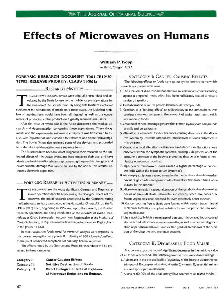Journal - N - Science - 1998 - Microwaves - Kopp | PDF | Cooking | Food ...