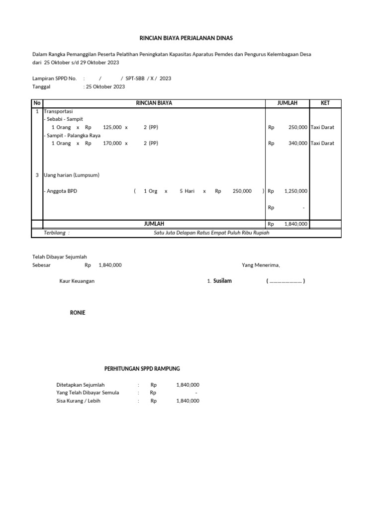 Form Sppd Kosong | PDF