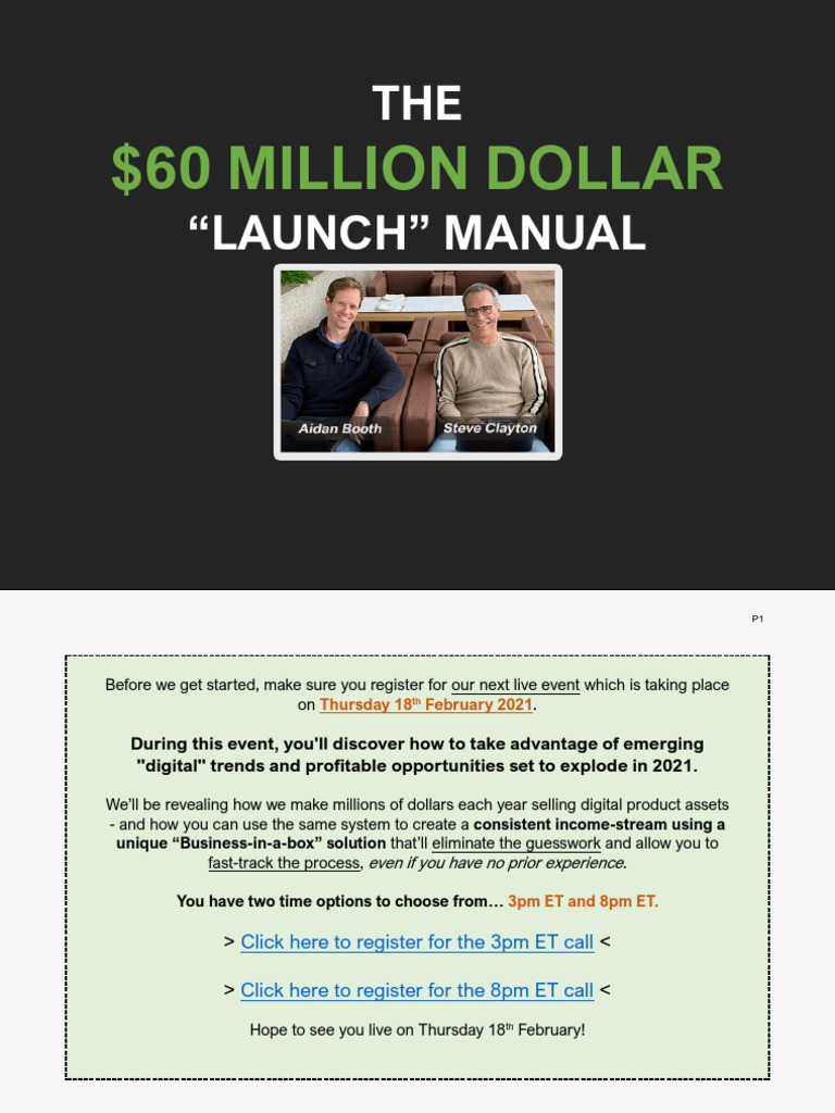 The+$60+Million+Dollar+Launch+Manual | PDF