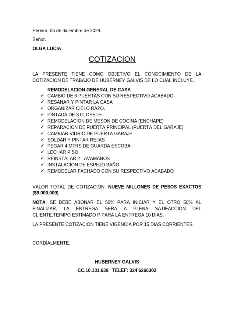 COTIZACION | PDF