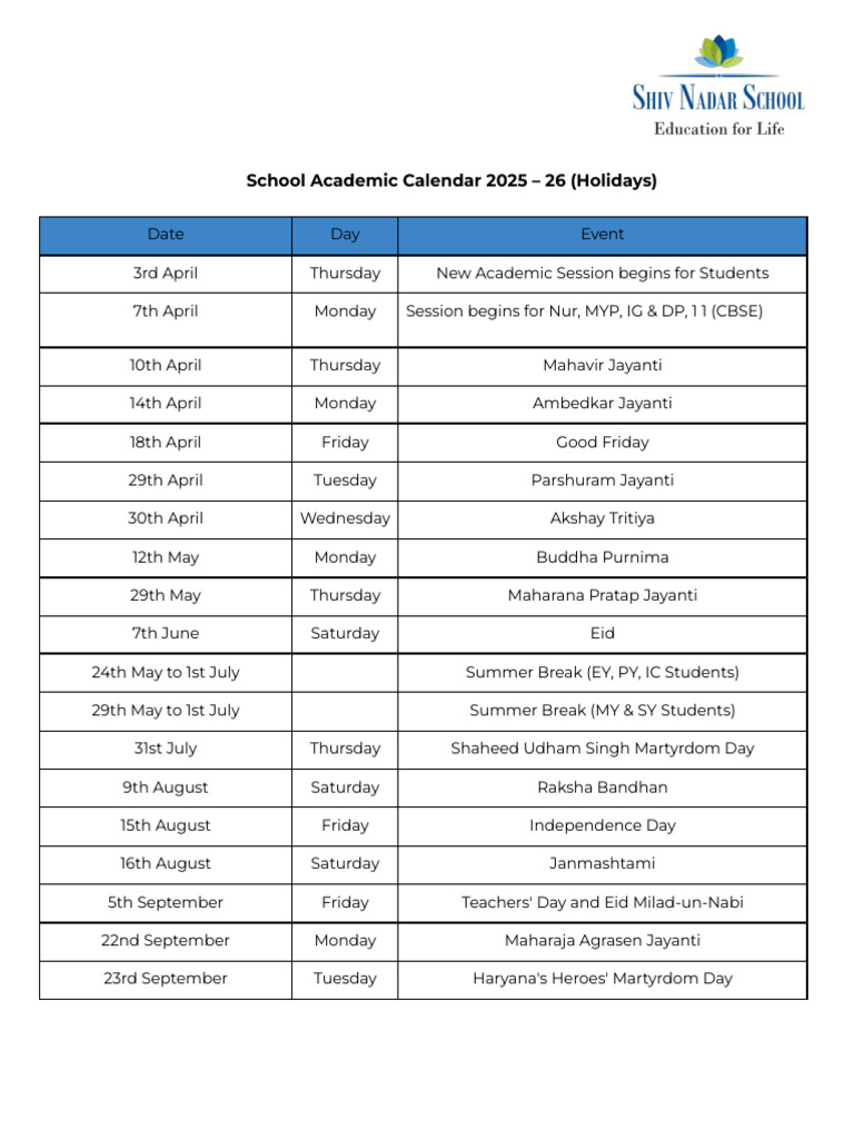 Cbse School Academic Calendar 2025 26 Pdf Academic Term Schools