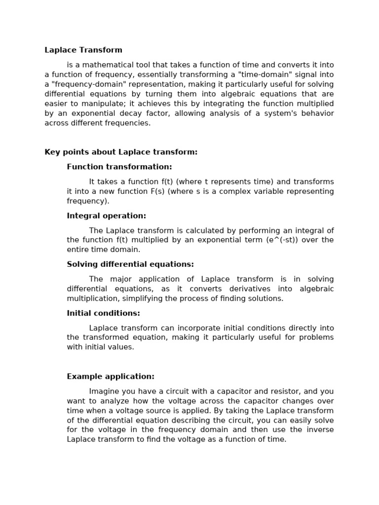 Laplace Transform | PDF