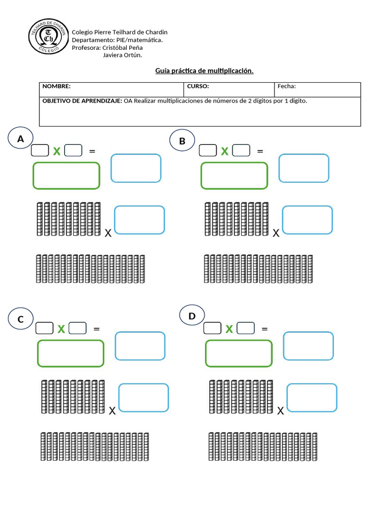 Guía de Multiplicación para 2 Dígitos | PDF