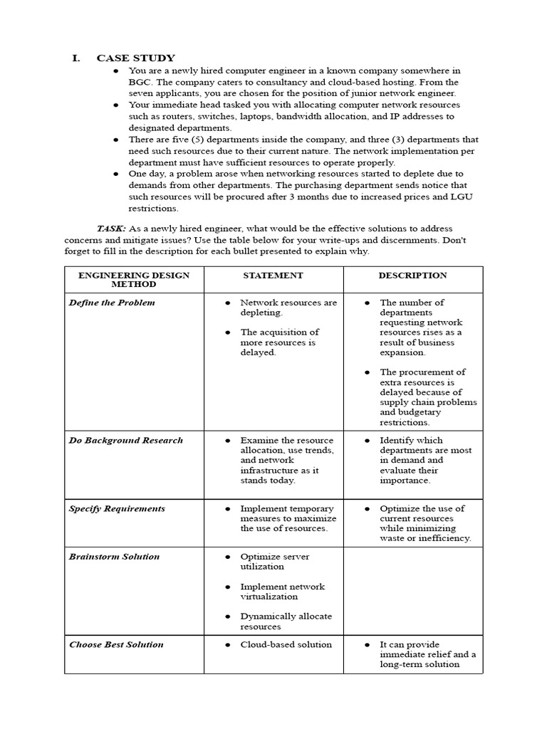 04 Performance Task 1 - Casestudy - Ced | PDF | Computer Network | Cloud Computing