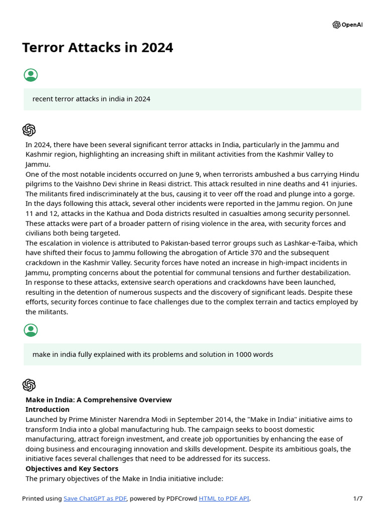 2024 Terror Attacks in Jammu, India | PDF | Economies