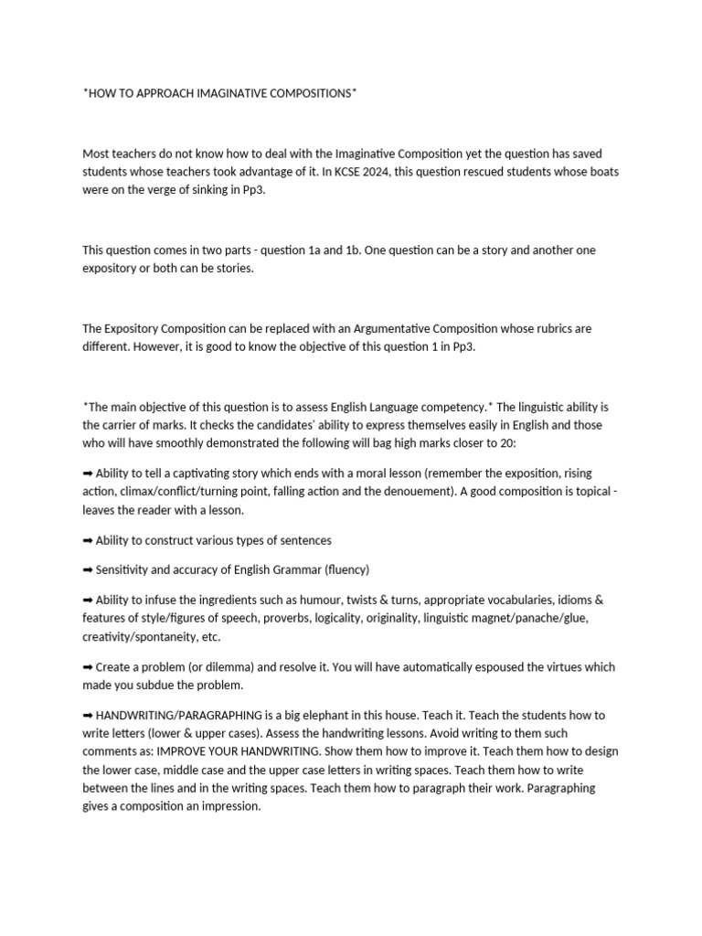 Imaginative Composition H-Wps Office | PDF | Question | English Language