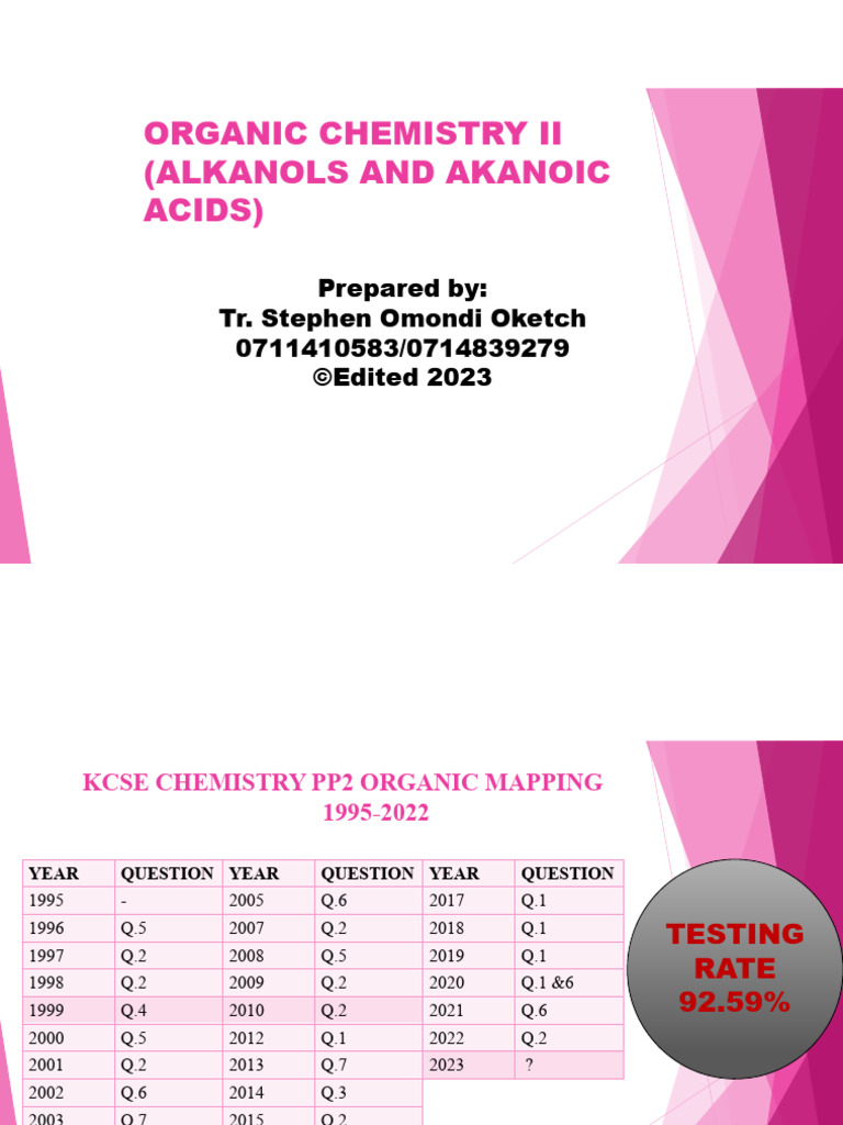 Organic Chem 2 Refined Notes | PDF | Ethanol | Ester