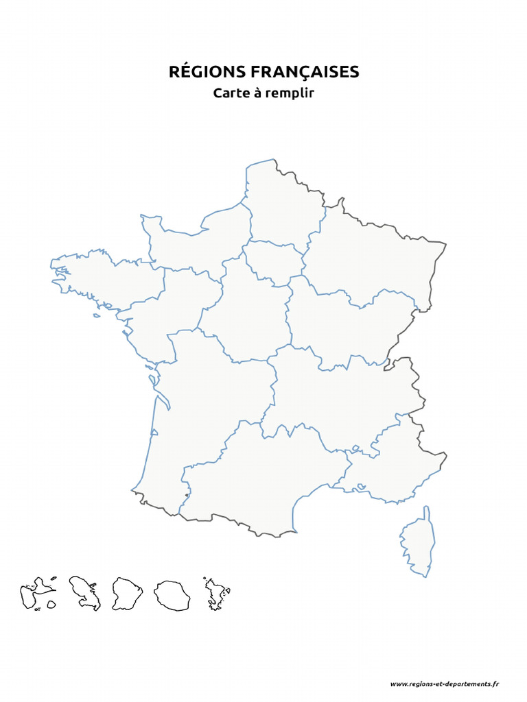 Carte France Regions Vierge A Remplir | PDF