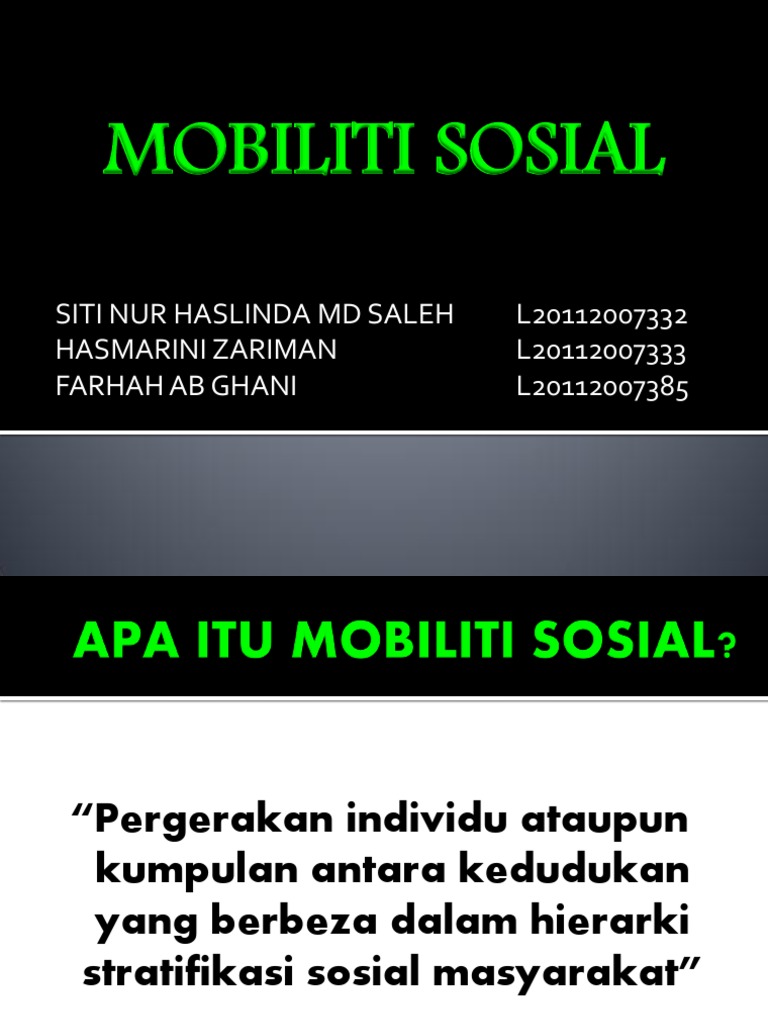 Mobiliti Sosial | PDF
