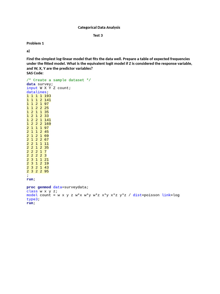 Categorical Data Analysi1 | PDF | Statistical Inference | Statistical ...