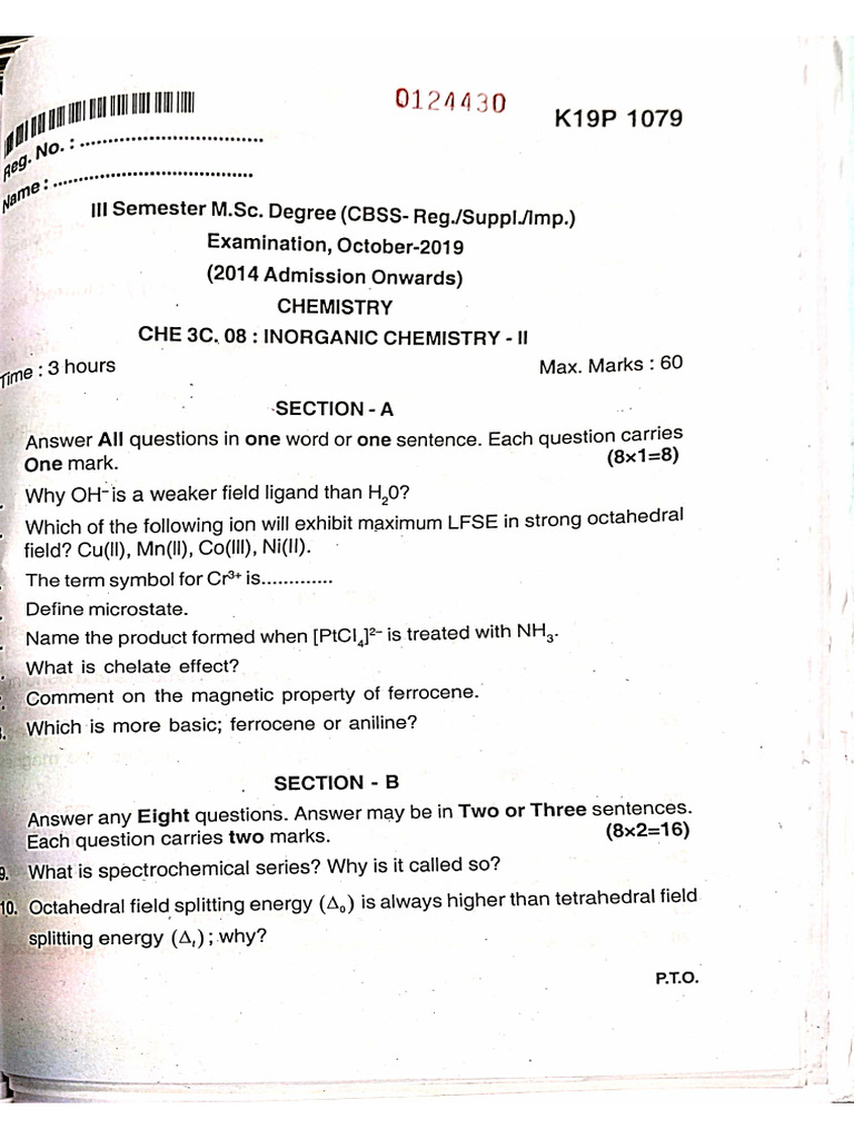 2019 2020 Question Paper 1 | PDF