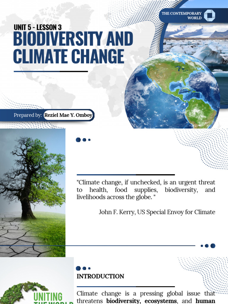 Unit5 Lesson 3 Biodiversity and Climate Change | PDF | Climate Change ...