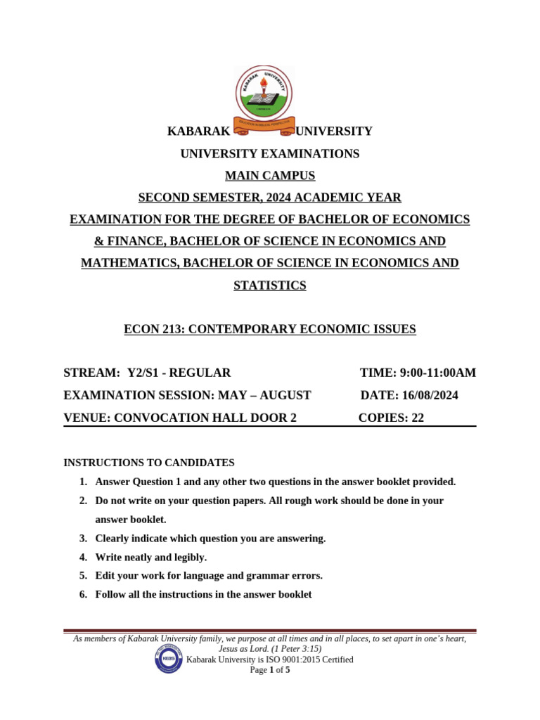 ECON 213 CONTEMPORARY ECONOMIC ISSUES Ka | PDF | Developing Country ...