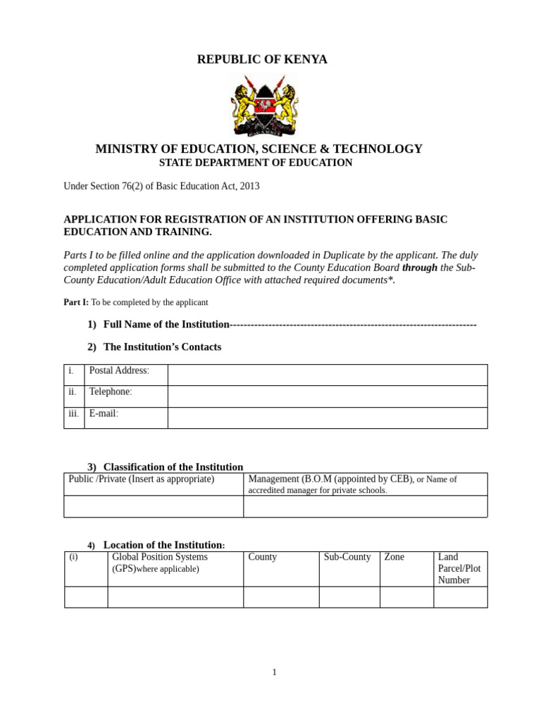 APPLICATION FOR REGISTRATION Form - 1 | PDF