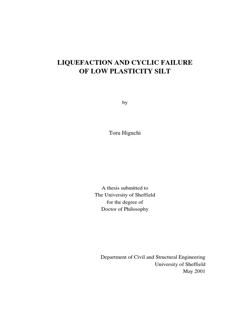 Higuchi (2001) Liquefaction and Cyclic Failure of Low Plasticity Silt ...