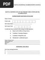 2025 Kcse Registration Return Envelops | PDF | Written Communication
