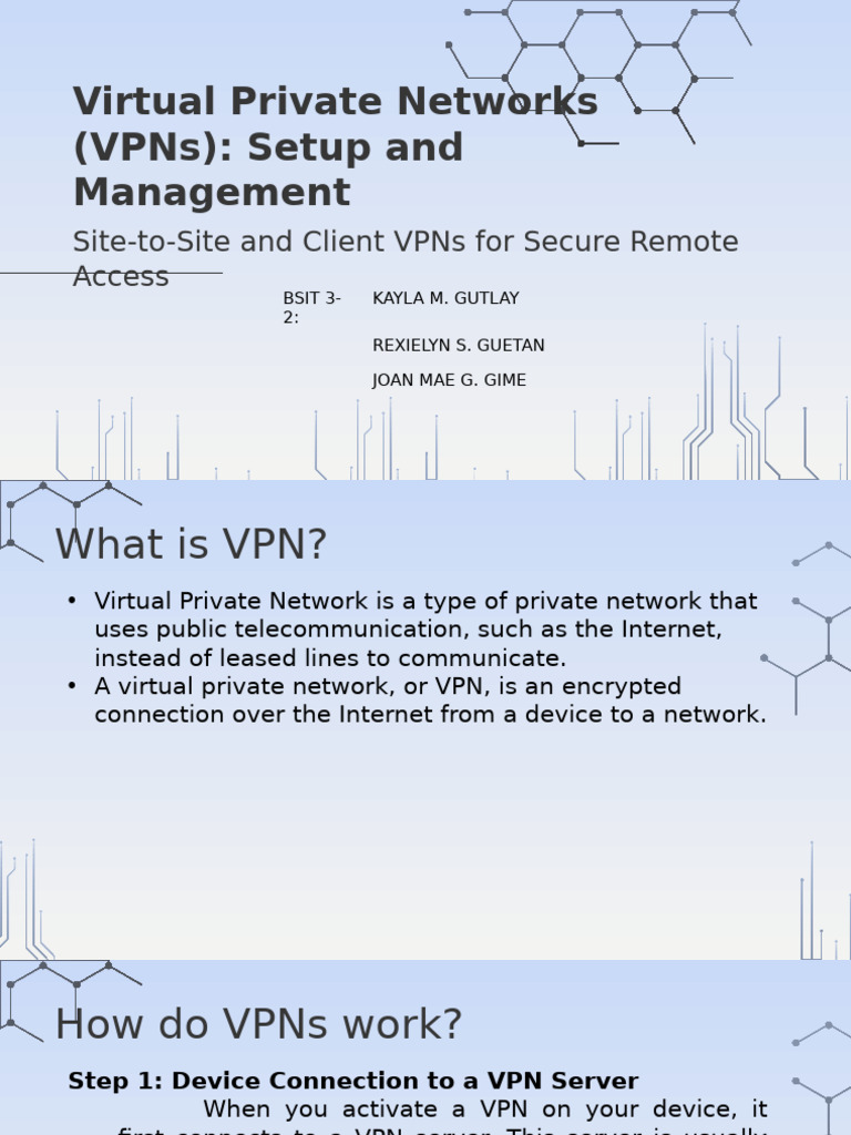 Virtual Private Networks (VPNS) Setup and Management | PDF | Virtual Private Network | Computer ...