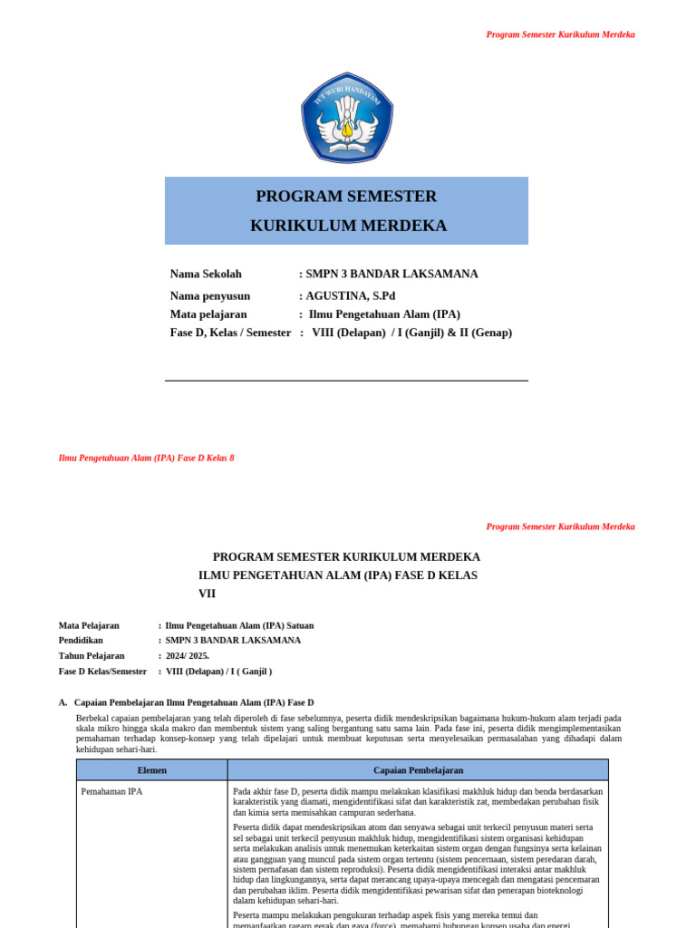 PROMES Kurikulum Merdeka | PDF