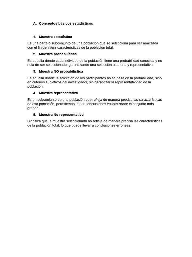Conceptos Básicos Estadísticos | PDF