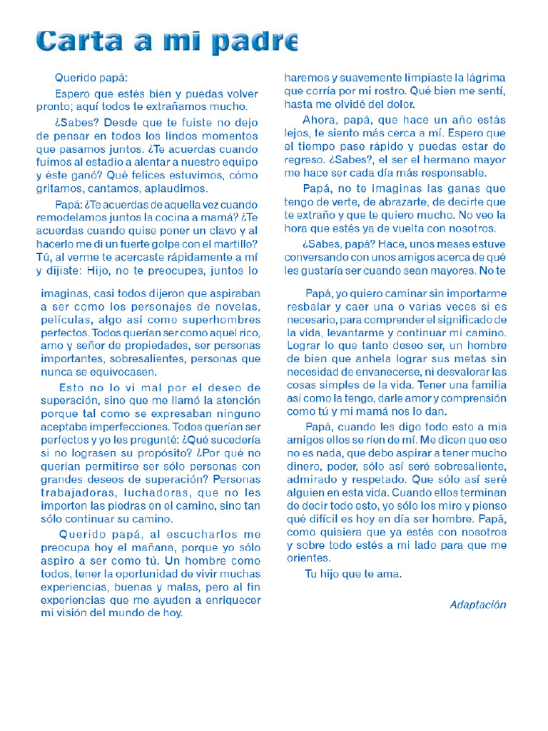Carta para Papá Diana | PDF
