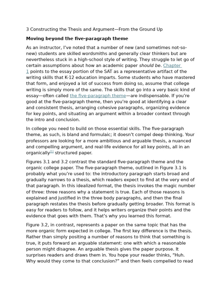 Constructing The Thesis and Argument | PDF | Thesis | Essays