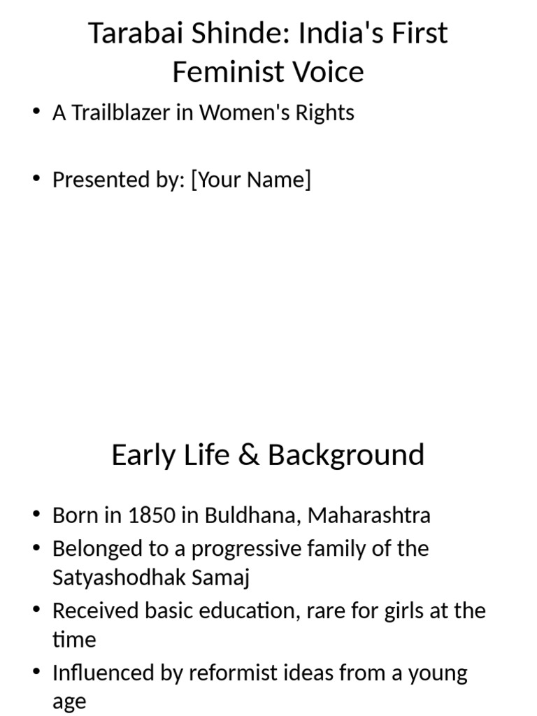 Tarabai Shinde Presentation | PDF