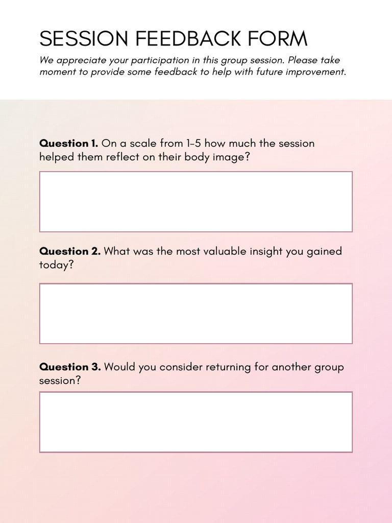 Beauty Within Session Feedback | PDF