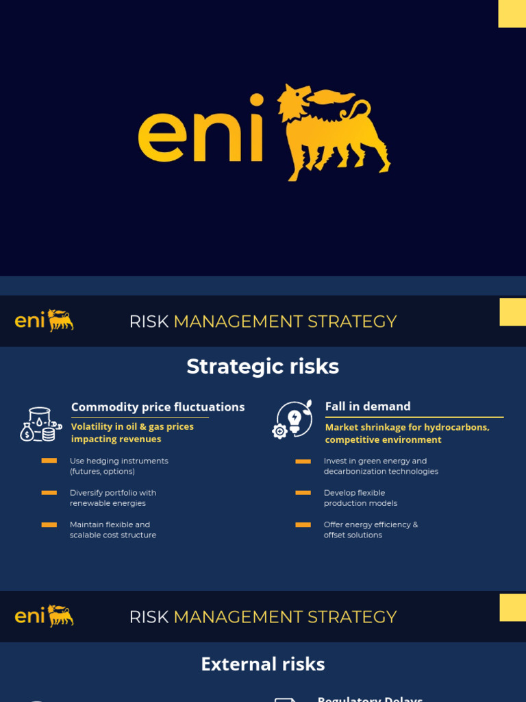 ENI - Risk Management Strategy | PDF | Financial Risk | Risk Management