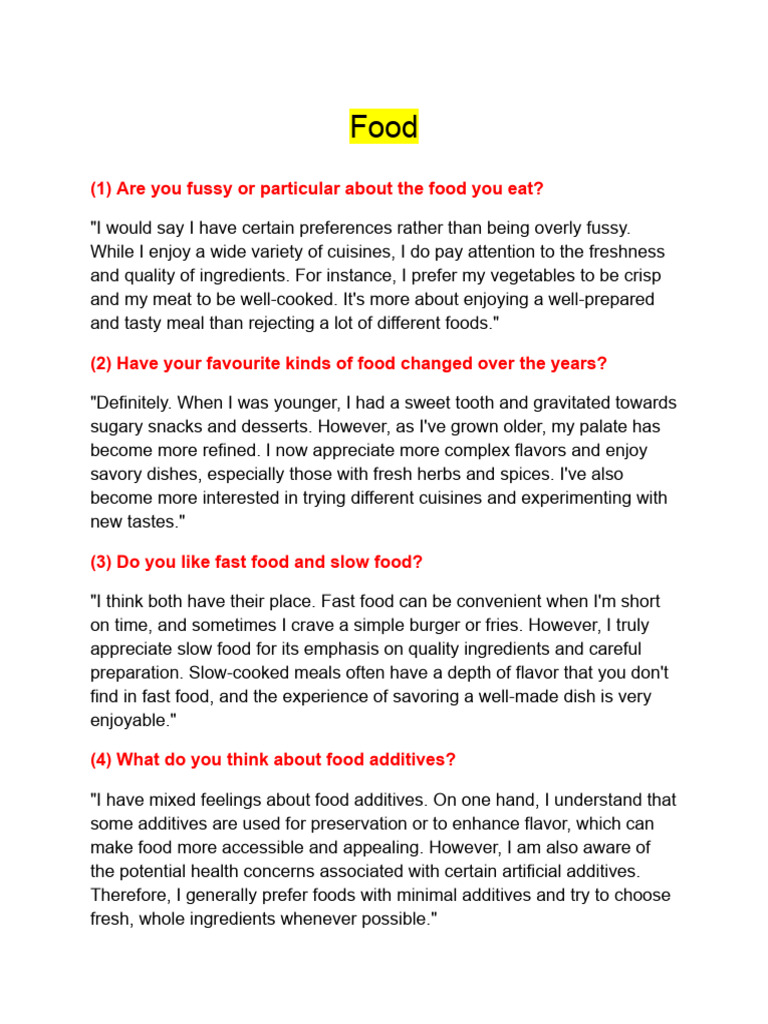 Insights on Food Preferences and Trends | PDF | Taste | Foods