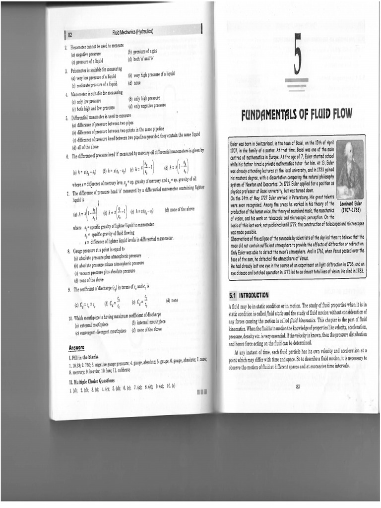 Chapter 5 Fundamentals of fluid flow | PDF