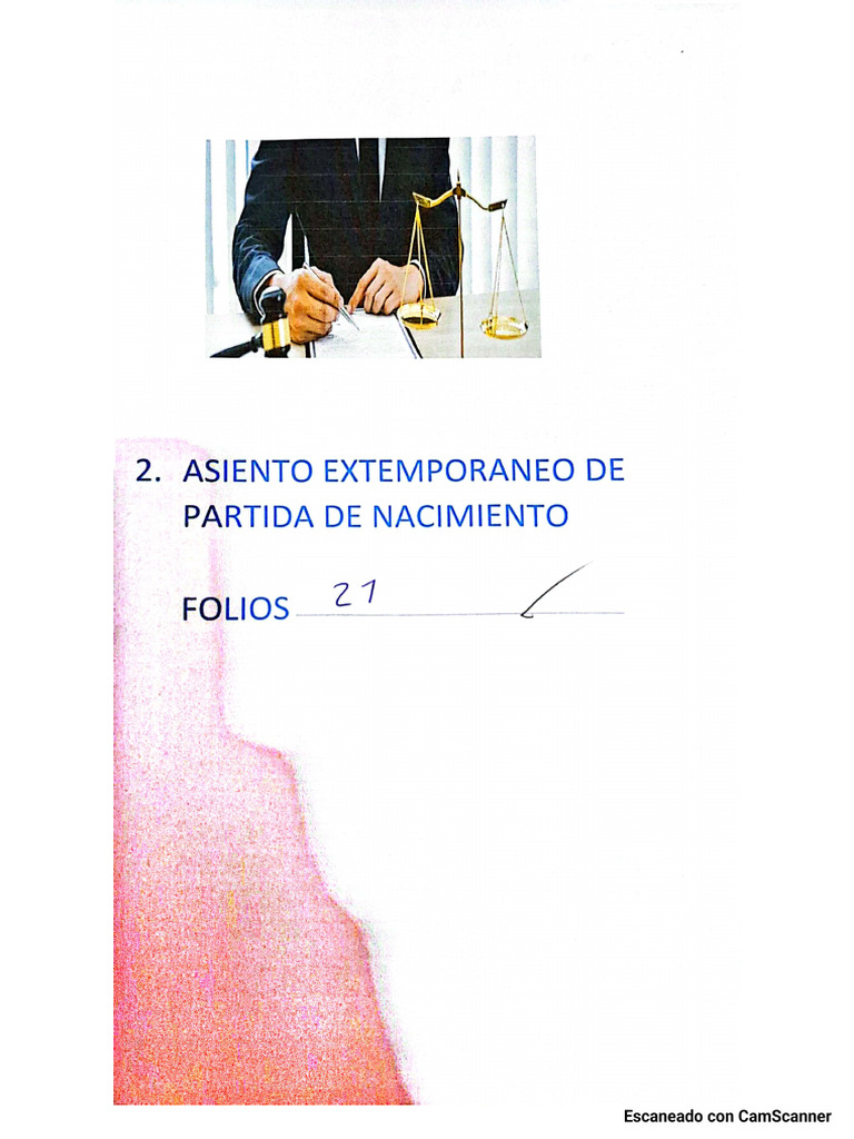 ASIENTO EXTEMPORÁNEO DE PARTIDA DE NACIMIENTO | PDF