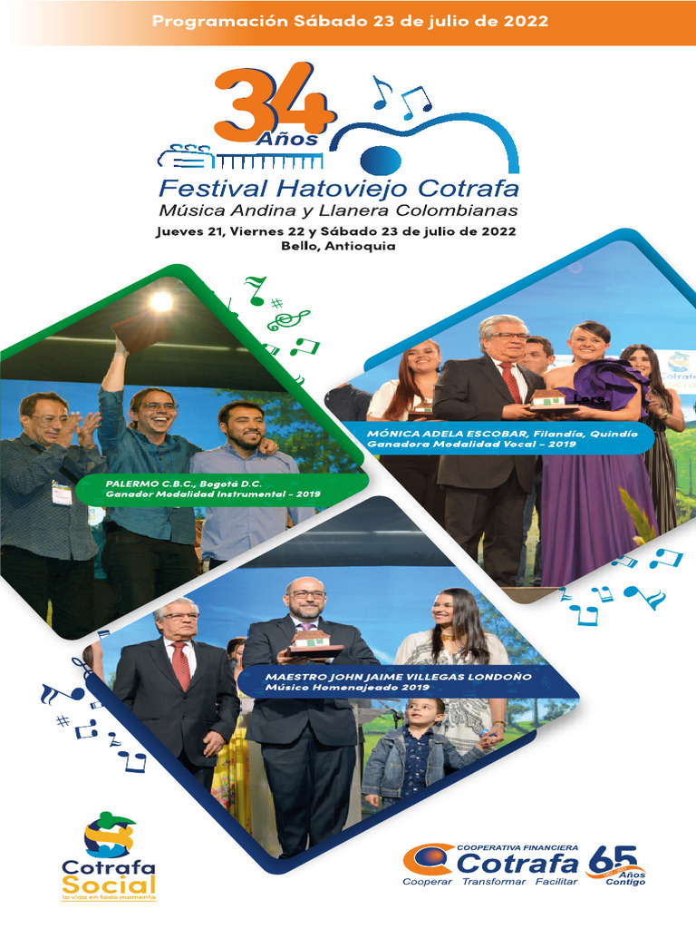 Programación Sábado 23 de Julio Festival Hatoviejo Cotrafa | PDF