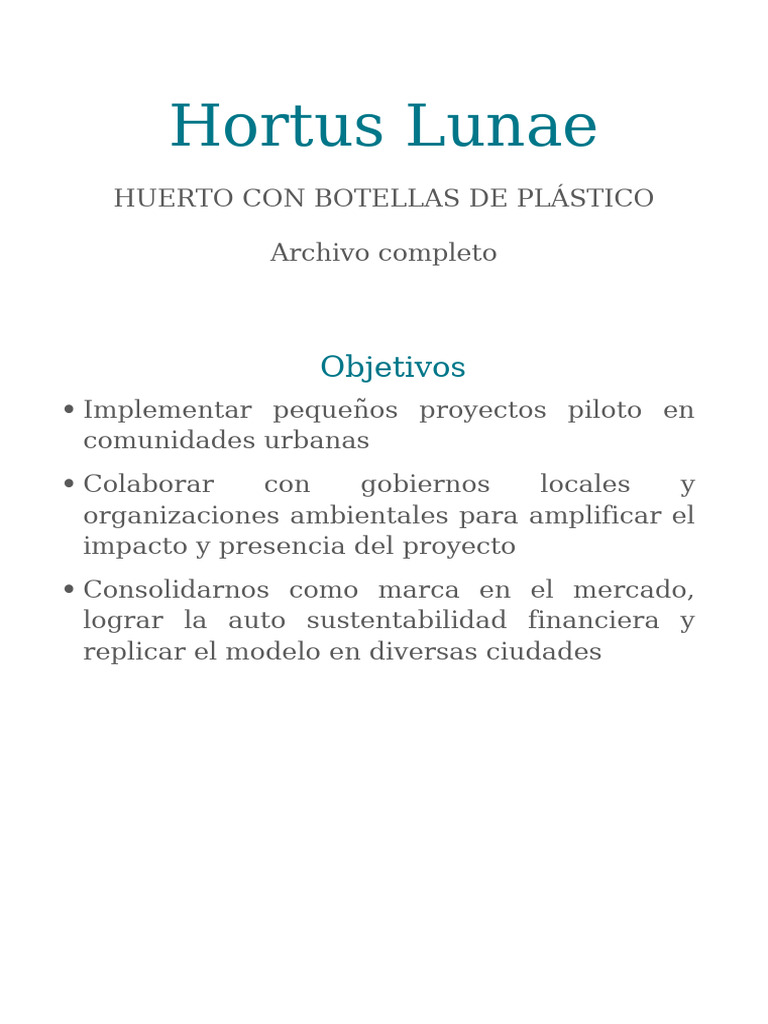 HortusLunae Informe Completo | PDF | Sustentabilidad | Economias