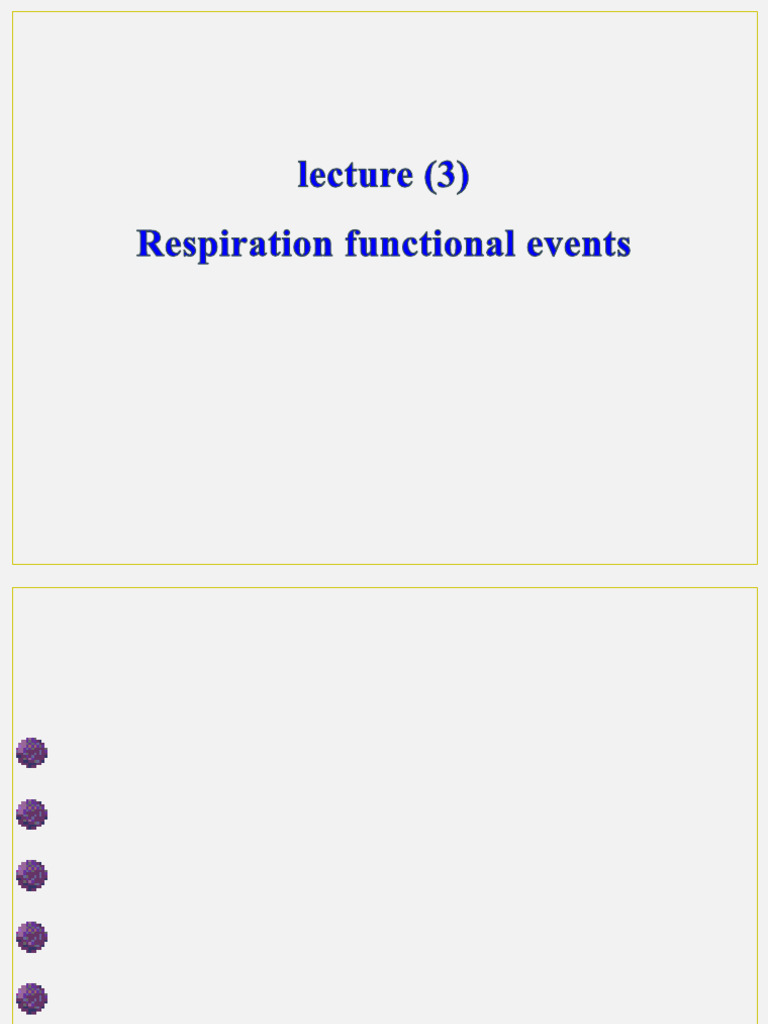 Respiration Functional Events | PDF | Respiratory System | Exhalation