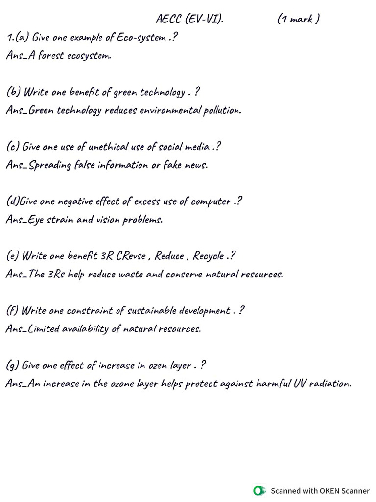 EV - VI Complete Question Answer | PDF