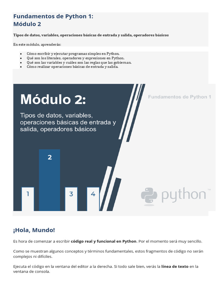Fundamentos de Python 2 | PDF | Python (lenguaje de programación) | Decimal