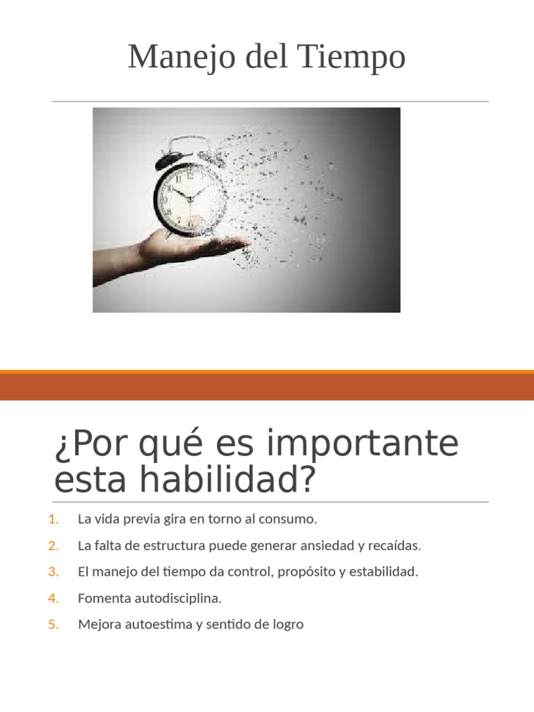 Manejo Del Tiempo Recuperacion | PDF