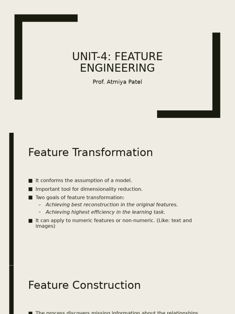 Unit-4 Part 3 Feature Engineering | PDF | Norm (Mathematics) | Applied Mathematics