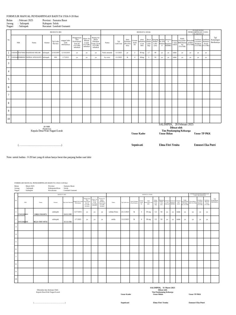 Form Visum Manual TPK - 2025 Buaduta BWH 2bln | PDF