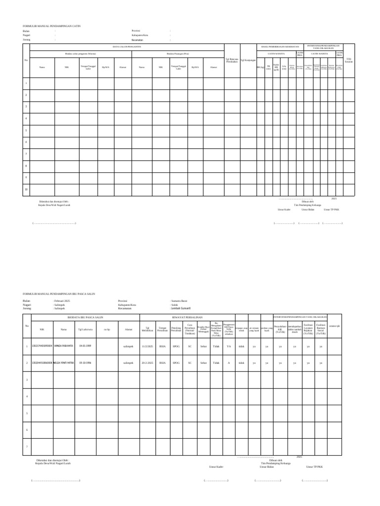 Form Visum Manual TPK - 2025 Pasca Salin | PDF