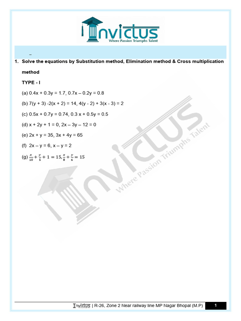 9-5-2025 10th(Maths) DMTS - 2 PAIR OF LINEAR EQUATION IN TWO VARIABLE_1630619_2025_05_11_23_42 | PDF